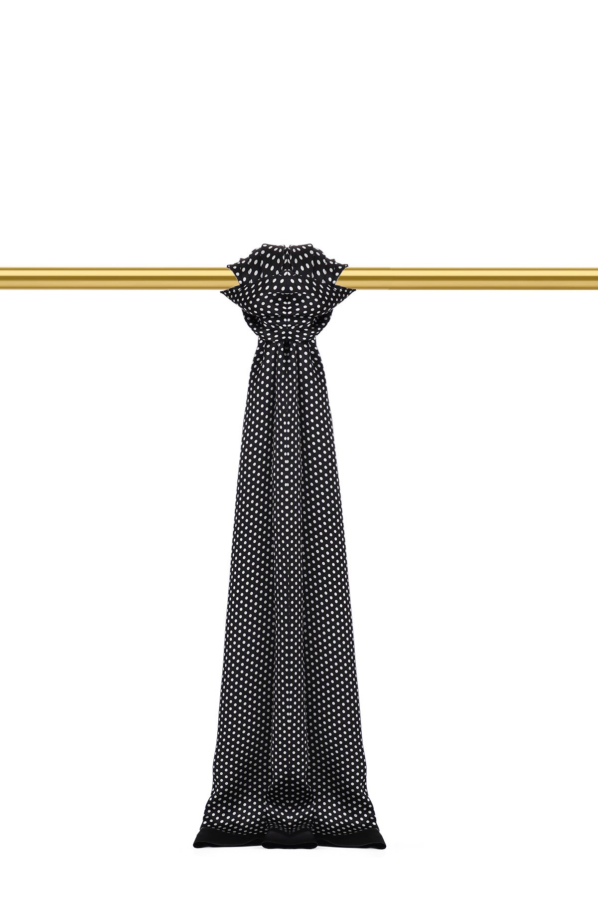 Siyah Desenli Erkek İpek Kaşkol