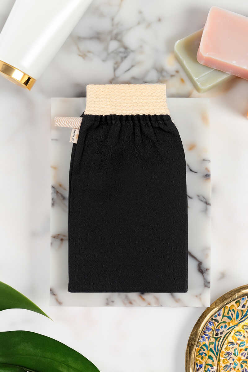 Siyah Banyo Duş Kesesi Peeling Eldiveni