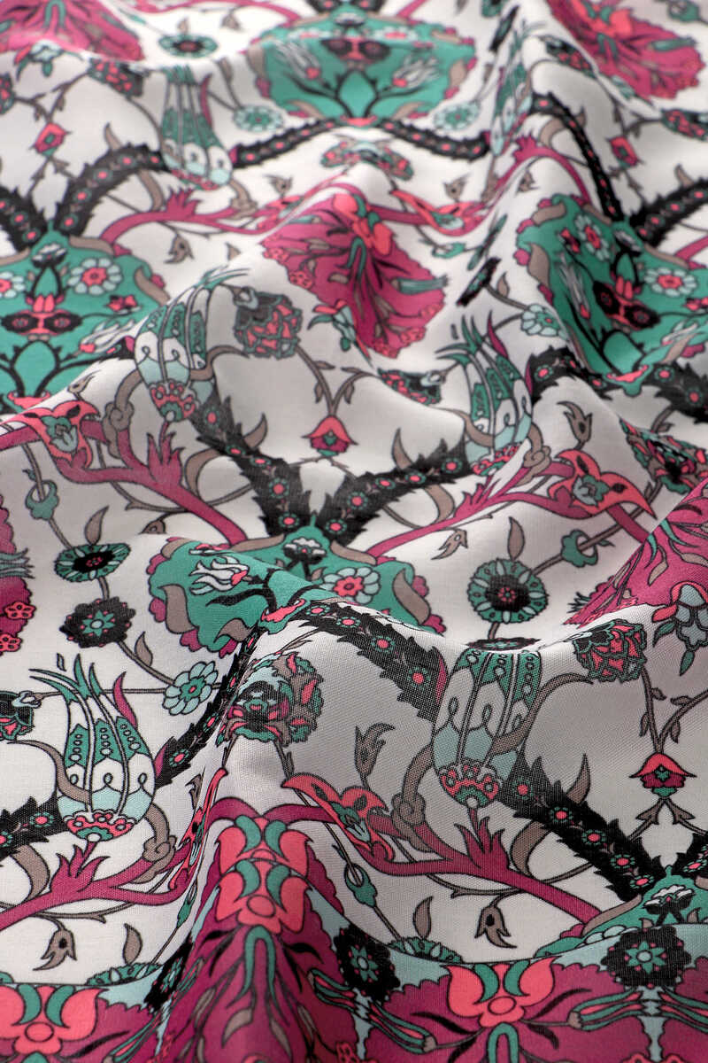 Plum Tile Tulip Pattern Soft Square Scarf