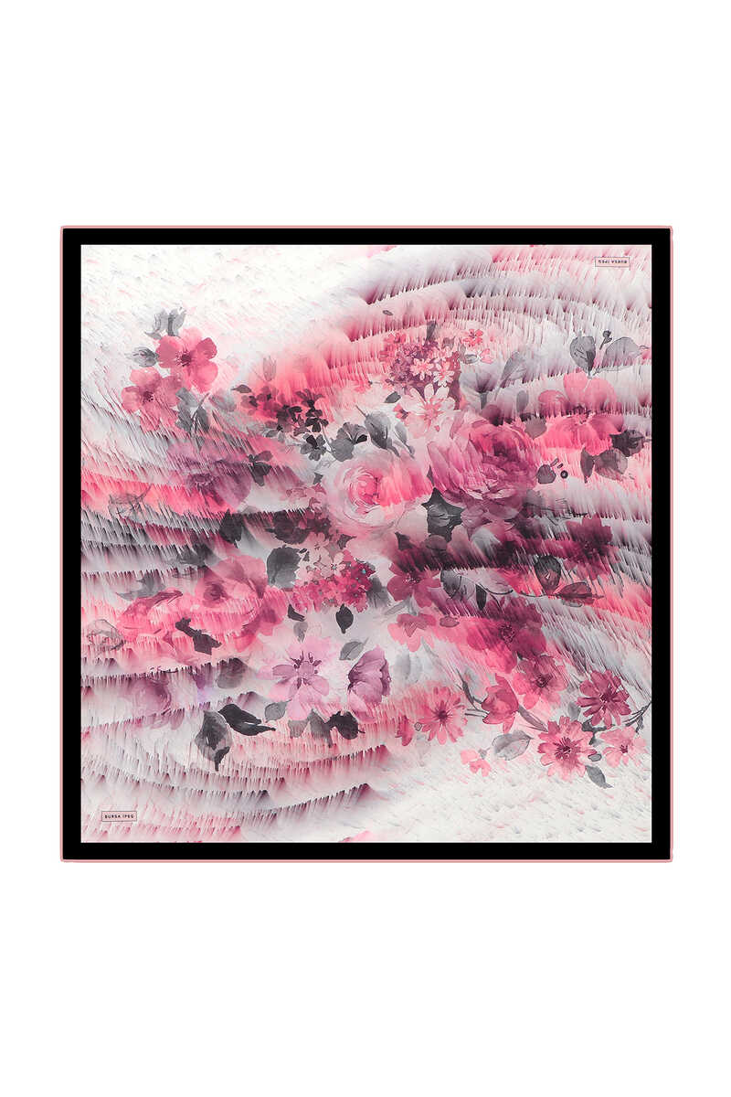 Powder Flower Pattern Soft Square Scarf
