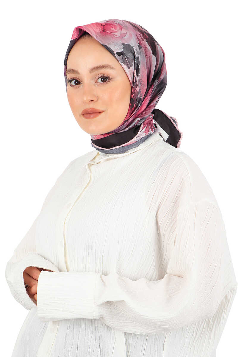 Powder Flower Pattern Soft Square Scarf