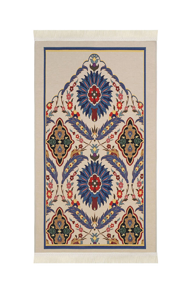 Yellow Tile Pattern Tapestry Prayer Rug